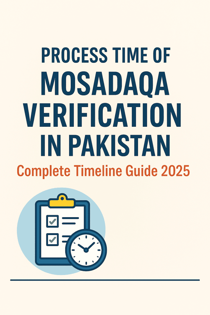 Process Time of Mosadaqa Verification in Pakistan: Complete Timeline ...
